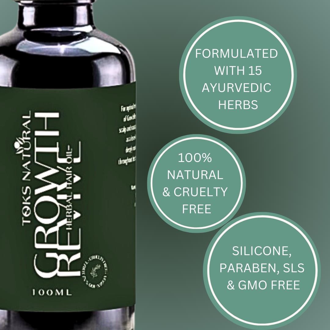 Growth Revive Herbal Beard & Hair Growth Oil | Boosts Hair Growth ...